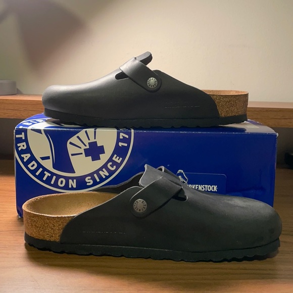Birkenstock | Shoes | Birkenstock Boston Mens Black 1m New | Poshmark